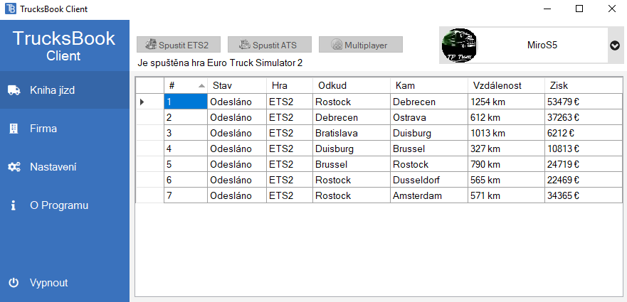 TrucksBook Client reálná/závodní zakázka. :: Tptrans